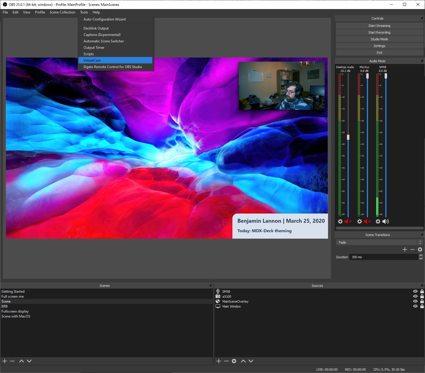 Using OBS video output as a virtual webcam