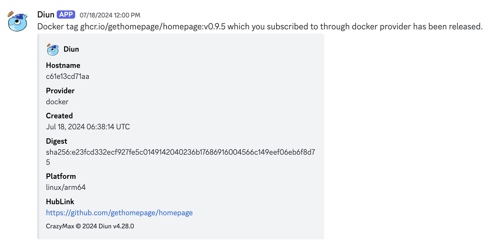 Diun: Notification App for new Docker Images